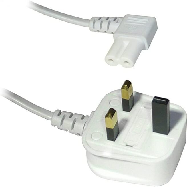 Right Angled Figure 8 Cable in White 5 Meter – Mr Gadget Solutions